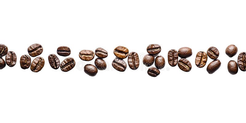 Coffee Beans Border Isolated on White Stock Photo - Image of border ...