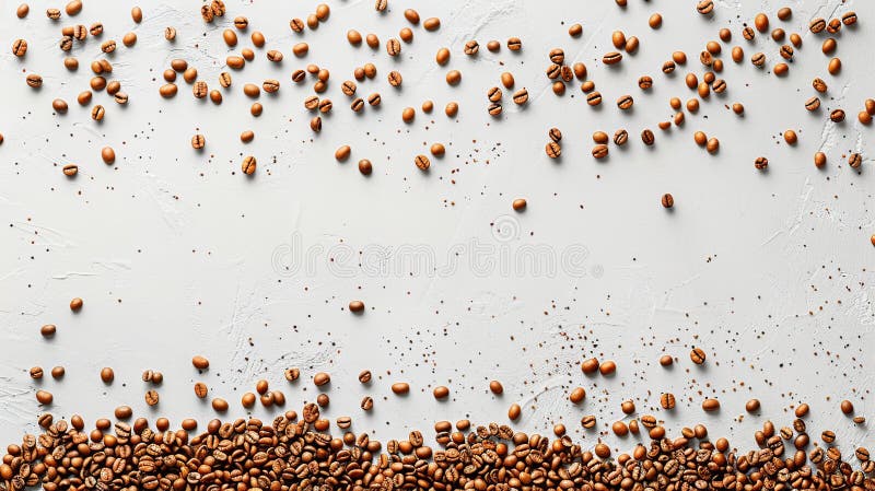 Coffee Beans Border on White Background Stock Illustration ...