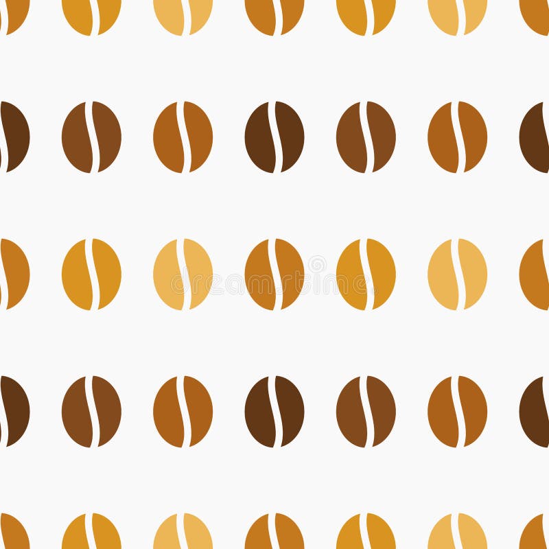 Coffee Beans Brown Seamless Pattern Stock Vector - Illustration of ...