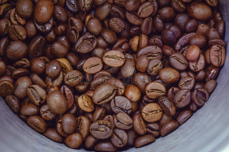 Coffee beans on bucket stock image. Image of agriculture - 225712833