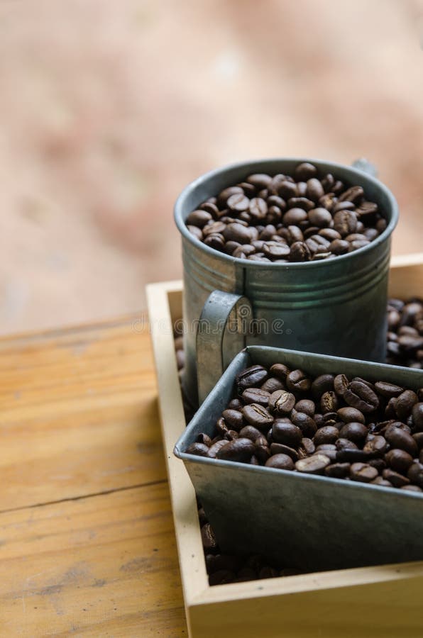 Coffee beans in bucket stock image. Image of beans, bucket - 59742225