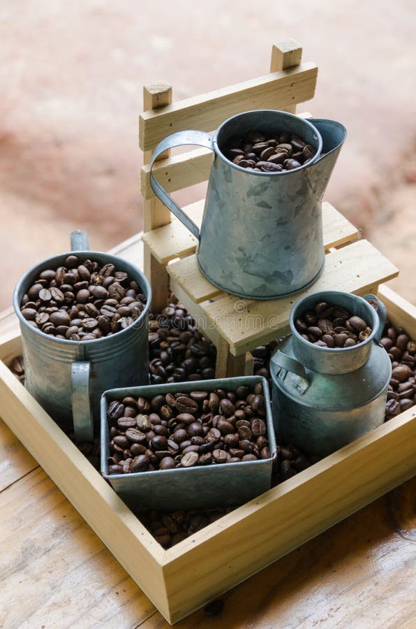 Coffee beans in bucket stock image. Image of still, bucket - 59742079