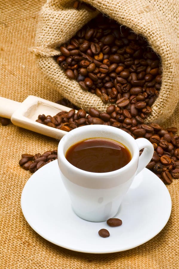Coffee Beans and Cap of Coffee Stock Image - Image of macro, morning ...