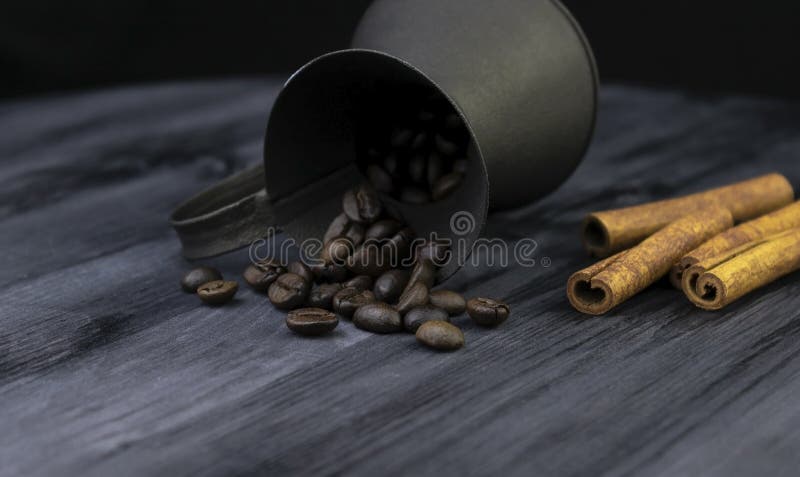 Coffee Beans and Cinnamon in a Vase Stock Photo - Image of cinnamon ...