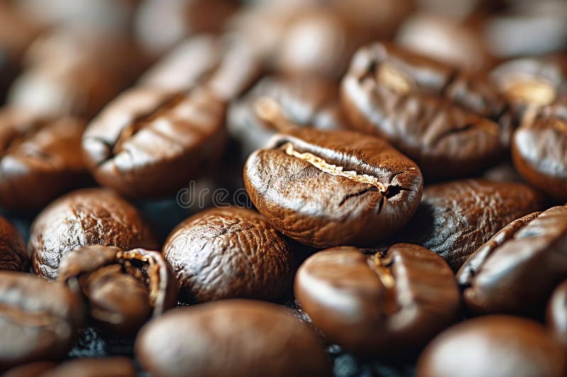 Coffee Beans Close-up Macro, Brown Black Caffeine Ingredient Texture ...