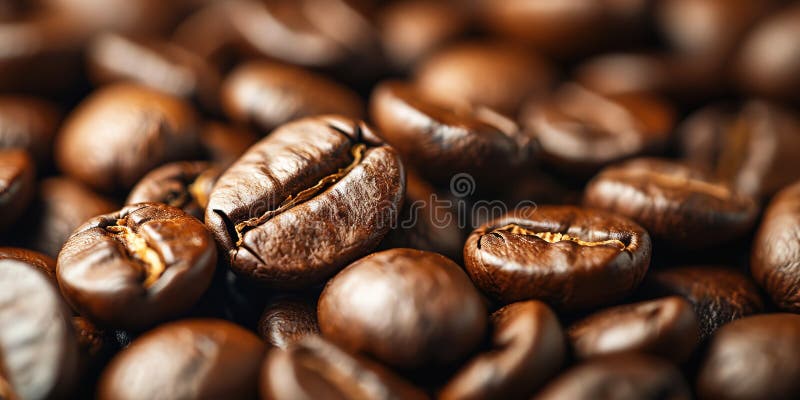 Coffee Beans Close-up Macro, Brown Black Caffeine Ingredient Texture ...