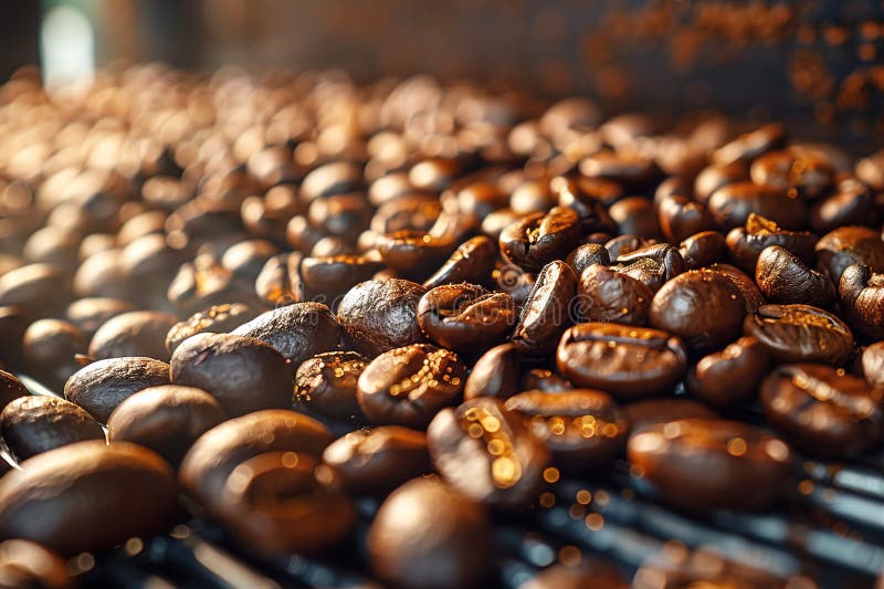 Coffee Beans Close-up Macro, Brown Black Caffeine Ingredient Texture ...