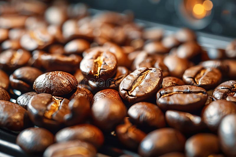 Coffee Beans Close-up Macro, Brown Black Caffeine Ingredient Texture ...