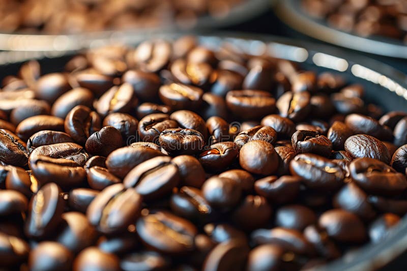 Coffee Beans Close-up Macro, Brown Black Caffeine Ingredient Texture ...