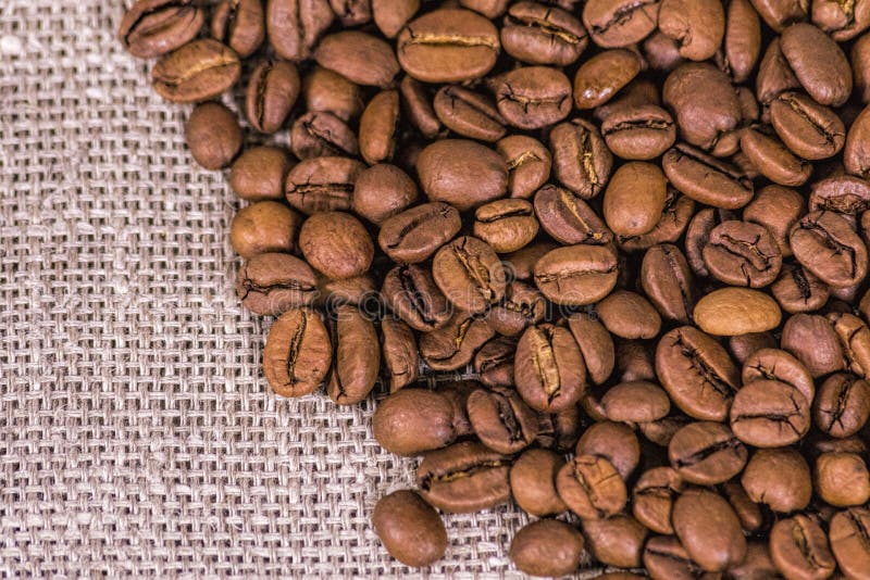 Coffee beans on cloth stock image. Image of coffee, roasted - 162819277