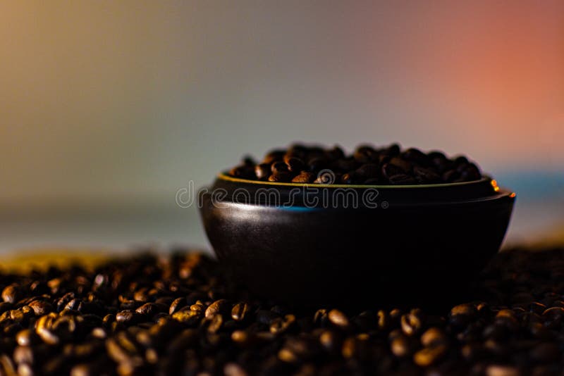 Coffee Beans are Spread Out on the Surface Stock Image - Image of ...