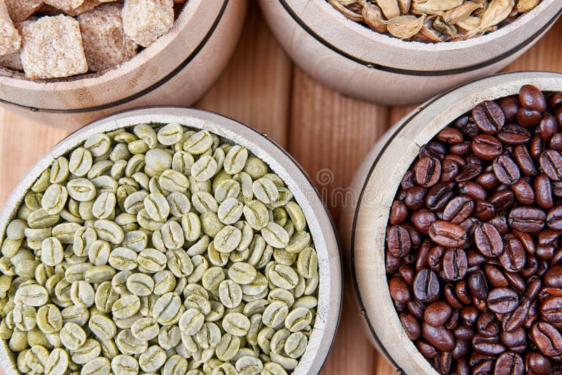 Coffee Beans and Coffee Ingredients Stock Photo - Image of bean, brew ...