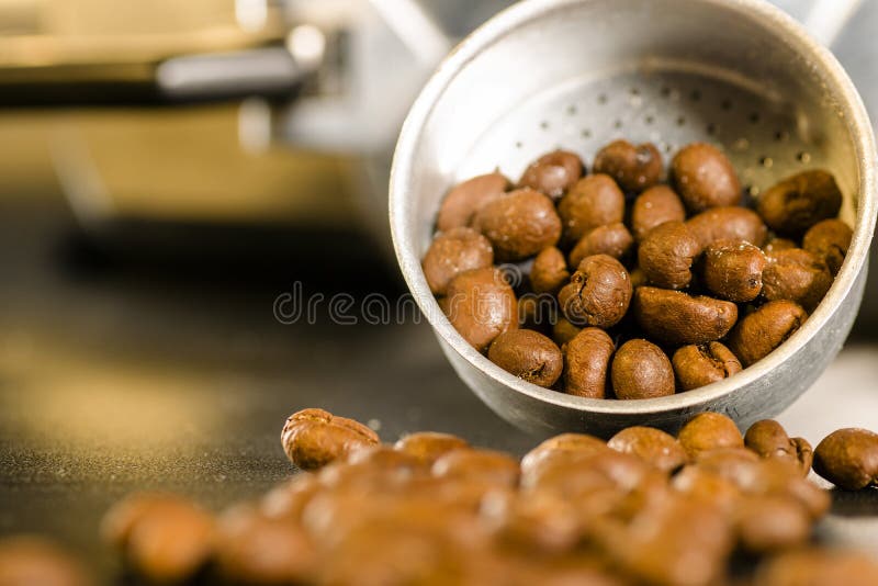 Coffee Beans on a Coffee Maker Stock Photo - Image of traditional, cafe ...