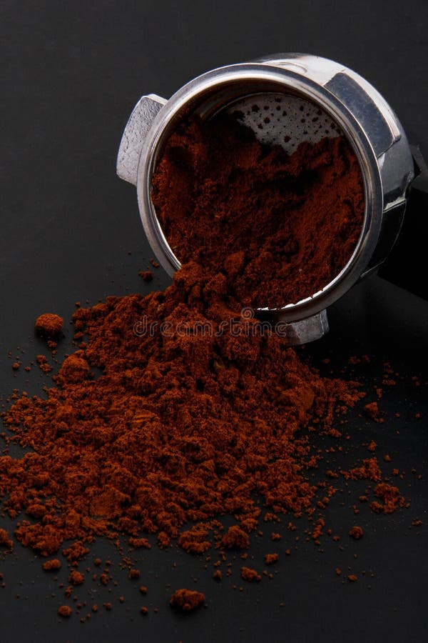 Coffee Beans and Coffee Powder in the Container and Outside Together ...