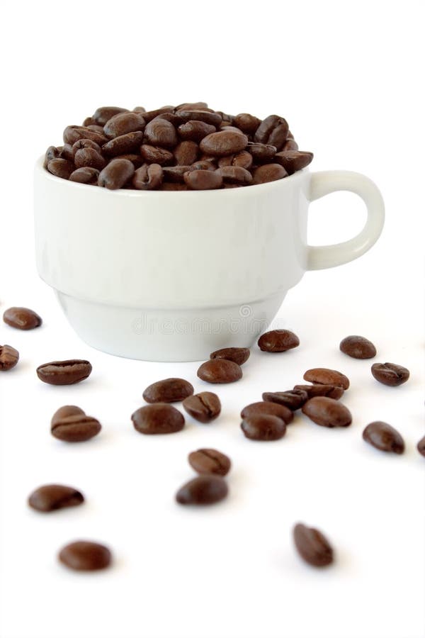 Coffee beans cup stock image. Image of flavor, roasted - 13035967