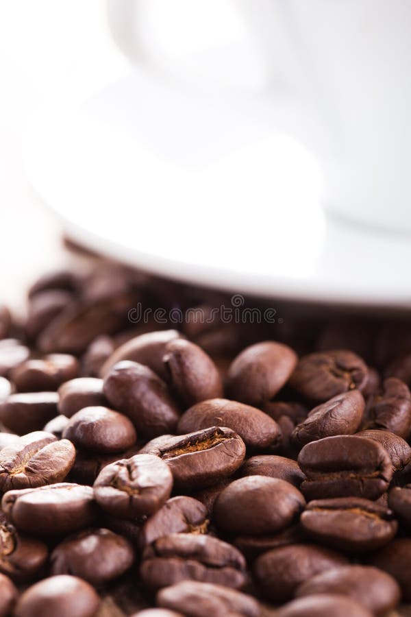 Coffee beans and cup stock image. Image of kitchen, flavor - 21465279