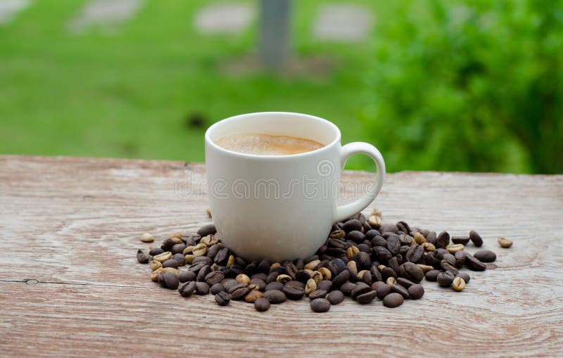 Coffee with beans stock image. Image of drink, arabica - 34127673