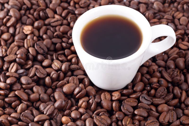 Coffee beans and cup stock image. Image of java, bean - 210971853