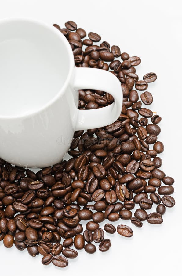Coffee beans and cup stock photo. Image of white, nature - 36343832