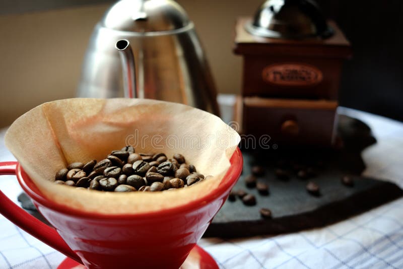 Coffee beans stock image. Image of filter, brew, hand - 63307267