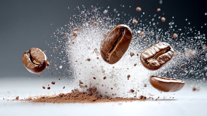 Coffee Beans Explode in a Dynamic Display of Flavor and Freshness Over ...