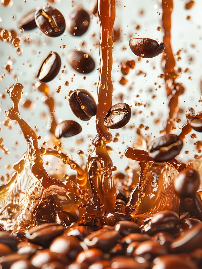 Coffee Beans Exploding in a Cloud of Dust Stock Image - Image of ...