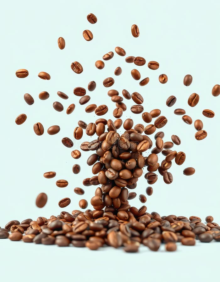 Coffee Beans Exploding in Dynamic Motion, Capturing the Essence of ...