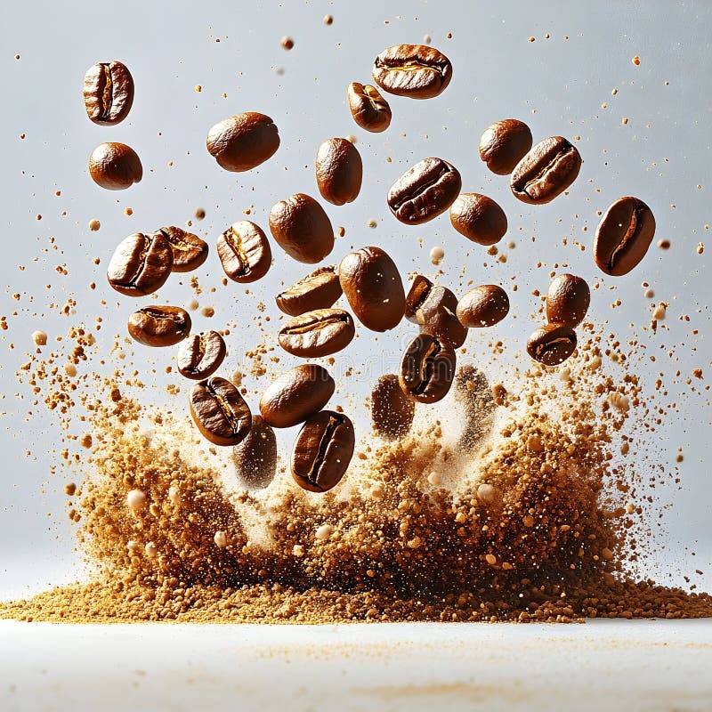 Coffee Bean Explosion stock illustration. Illustration of delicious ...
