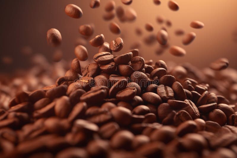 Coffee Beans Fall. Generate Ai Stock Illustration - Illustration of ...