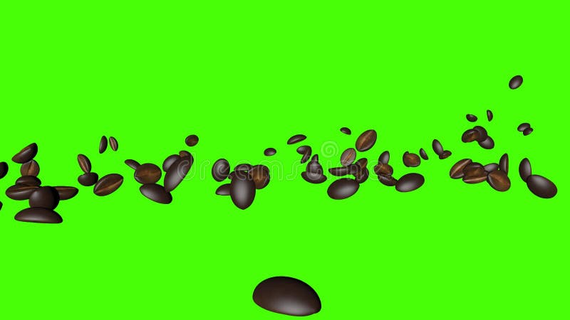 Coffee Beans Falling 3d Animation , Green Screen Chroma Key Stock Video ...