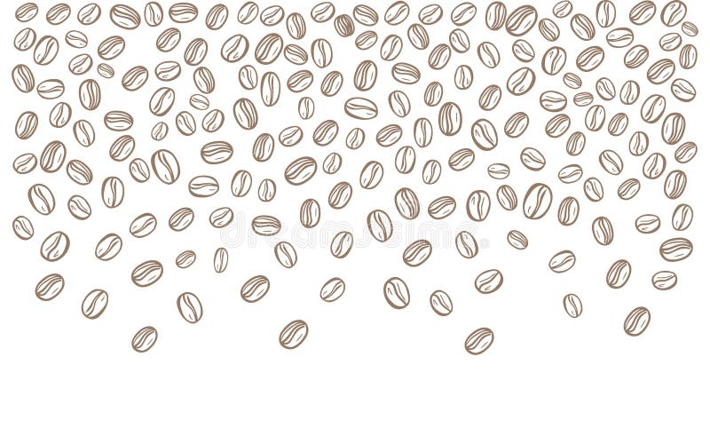 Coffee Beans Falling Pattern or Background. Vector Illustration Stock ...