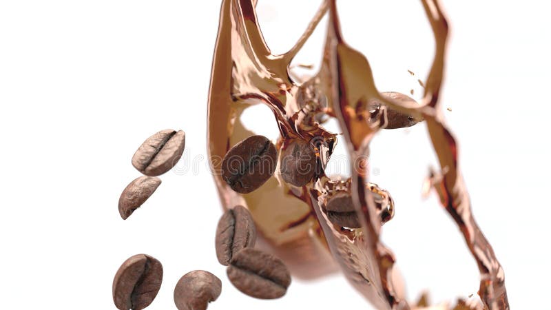 Coffee Beans Falling Splash Mockup, Depth of Field Stock Illustration ...