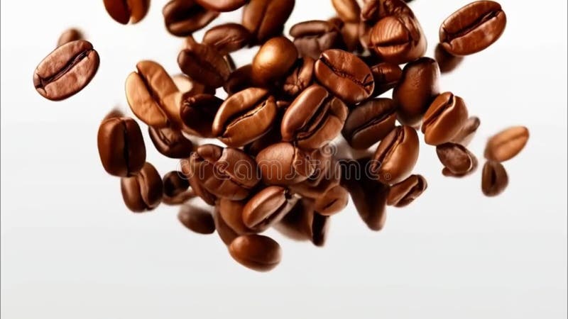 Coffee Beans Falling on White Background Stock Footage - Video of ...