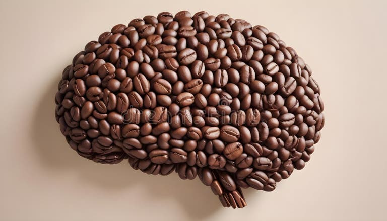 Coffee Beans Forming a Human Brain â€ Caffeine Effects on Brain ...