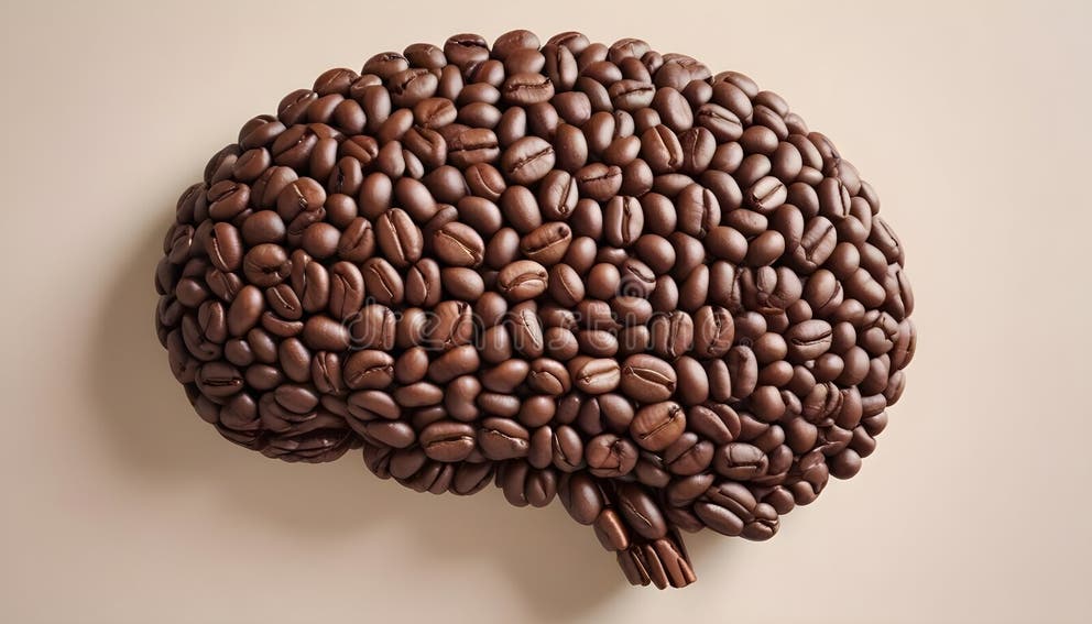 Coffee Beans Forming a Human Brain â€ Caffeine Effects on Brain ...