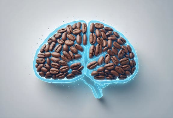 Coffee Beans Forming a Human Brain â€ Caffeine Effects on Brain ...
