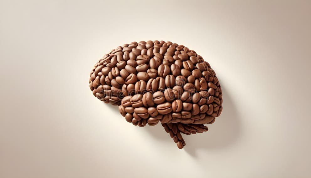 Coffee Beans Forming a Human Brain â€ Caffeine Effects on Brain ...