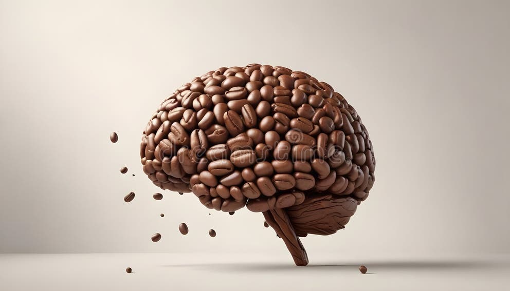 Coffee Beans Forming a Human Brain â€ Caffeine Effects on Brain ...