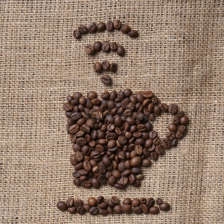Coffee Beans Forms a Cup of Coffee Stock Image - Image of online, shape ...