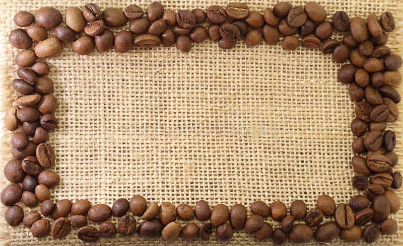 Coffee beans Frame stock photo. Image of arabica, fabric - 24941422