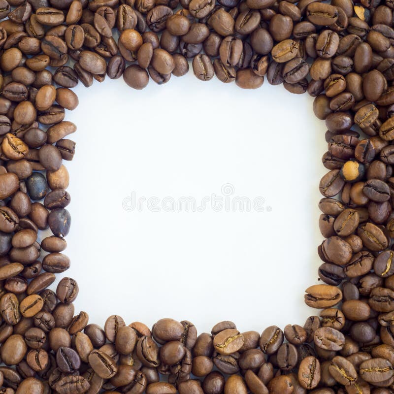 Coffee beans frame stock image. Image of arabica, cappuccino - 74374461