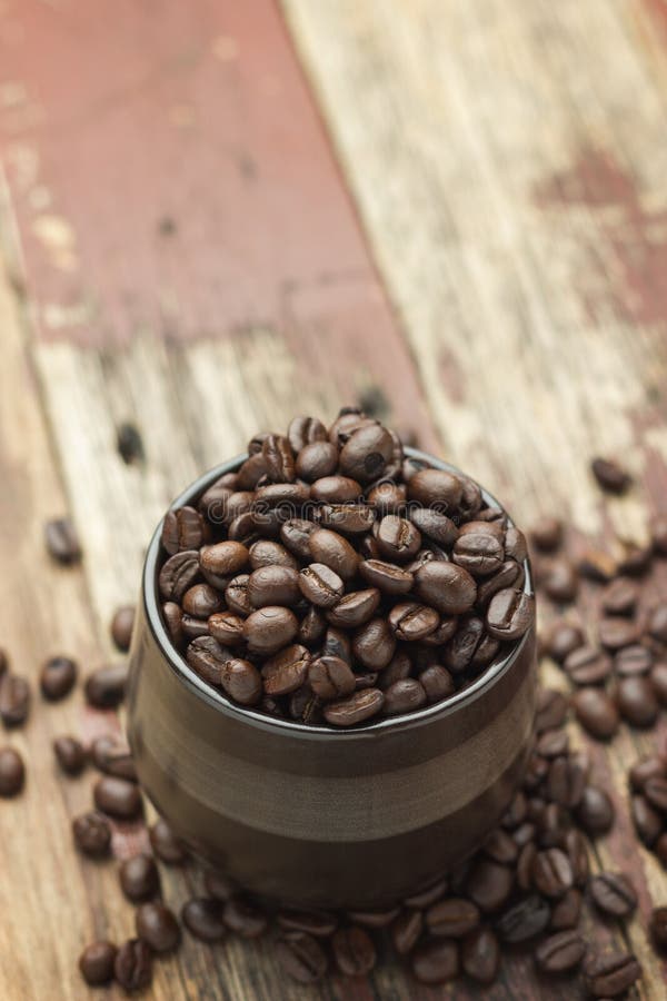 Coffee Beans Cup Background Stock Image - Image of beans, rustic: 25165705