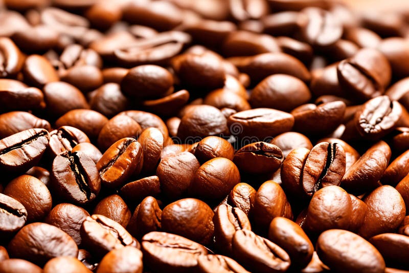 Coffee Beans and Grains, Beige and Brown Tones, Modern Pattern Stock ...