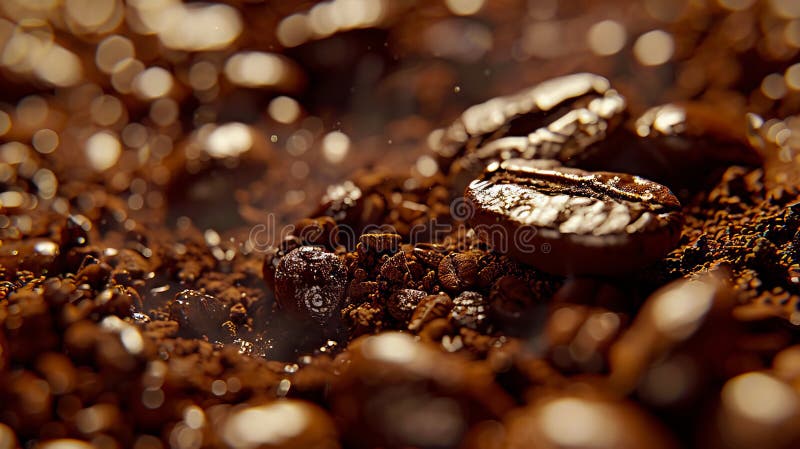 Coffee Beans on the Ground with a Close Up View Stock Image - Image of ...