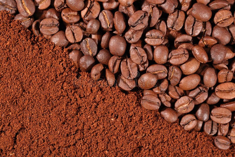 Coffee Beans and Ground Texture Stock Image - Image of ground, flavored ...