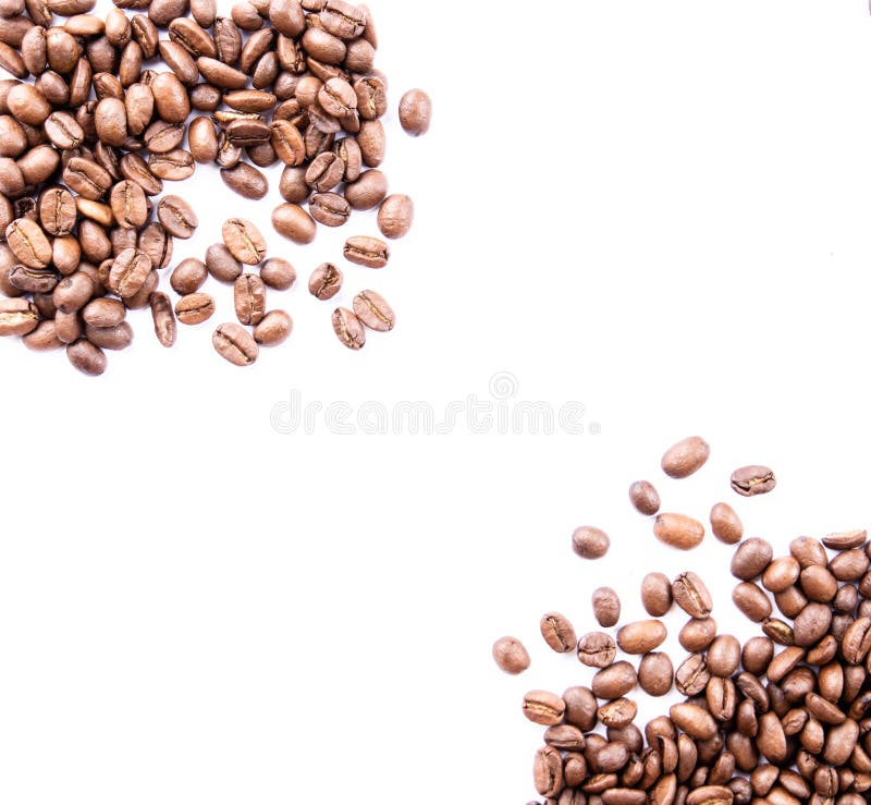 Coffee Header with a Coffee Grain Scattered from the White Mug Stock ...