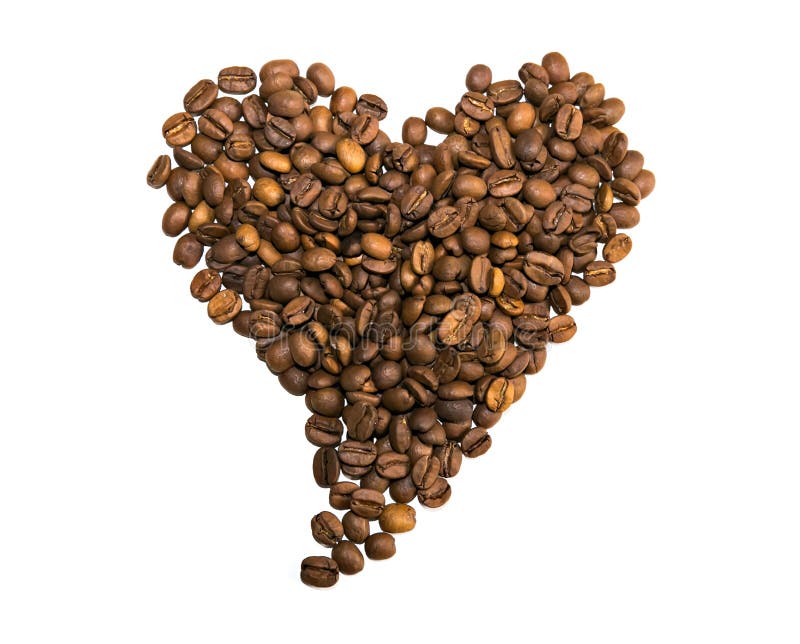 Coffee beans, heart shape stock image. Image of abstract - 58527103