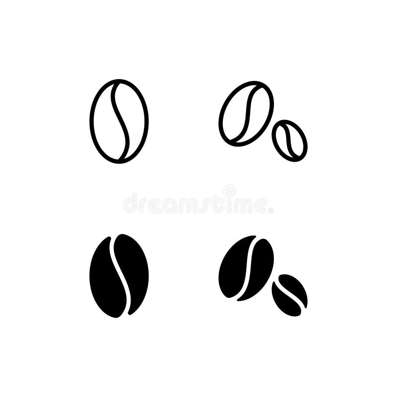 Coffee Beans Icon Logo Vector Symbol. Coffee Icon Isolated on White ...