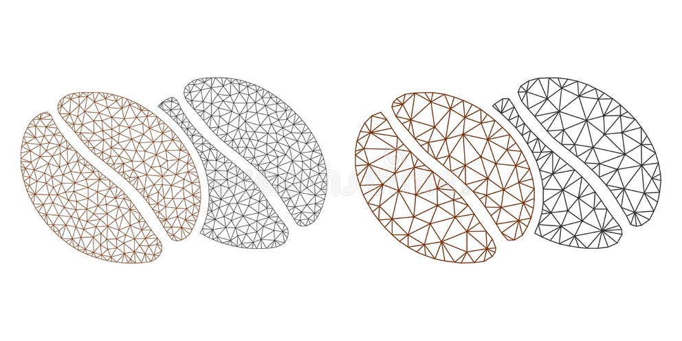 Coffee Beans Icon - Vector Triangular Mesh Stock Vector - Illustration ...