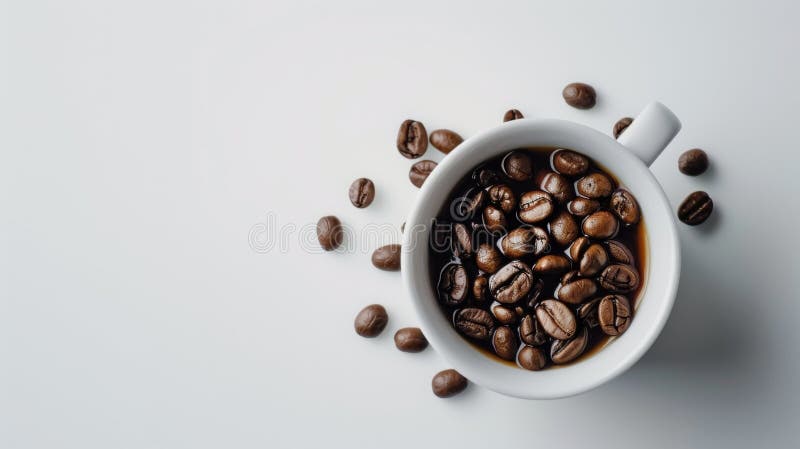Coffee Beans Inside a Cup on a White Background Stock Image - Image of ...
